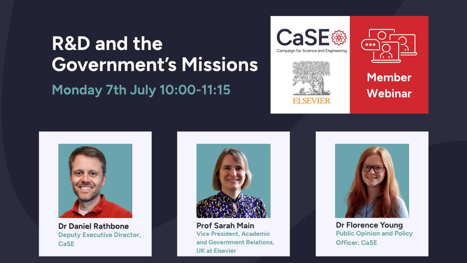 R&D and the Government’s Missions – Member Webinar - CaSE